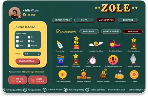 Zole - spēlē latviešu kāršu spēli online